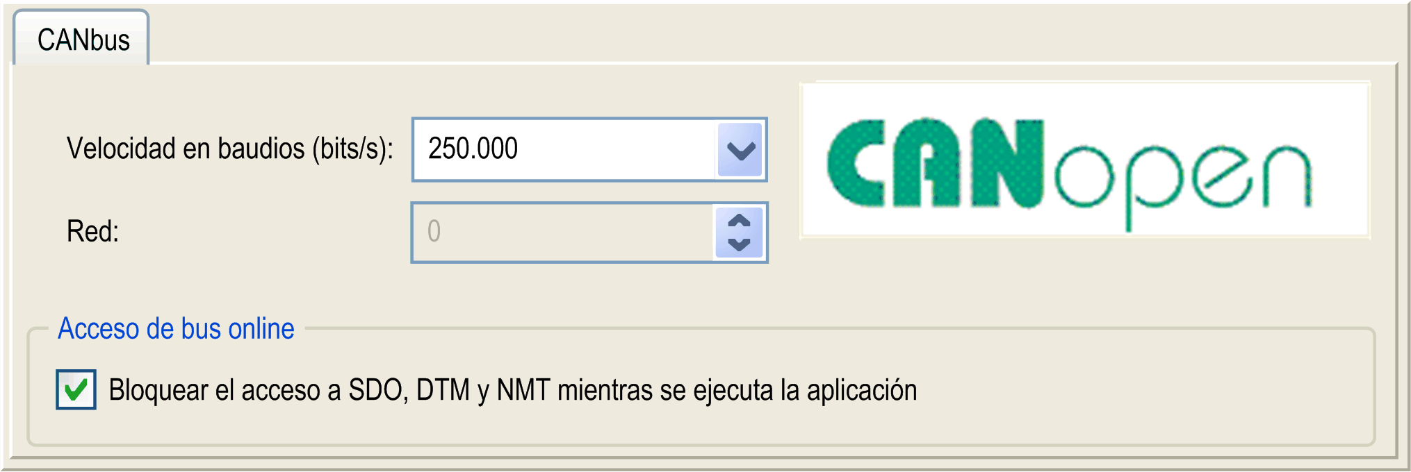 Configuración de CANopen